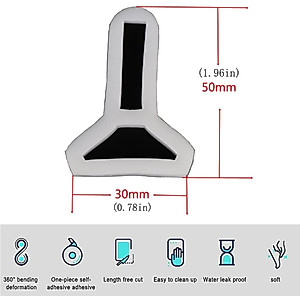 Shower Threshold Water Dam Collapsible Bath Shower Barrier Water Stopper Retention System Dry and Wet Separation for Bathroom Kitchen and More