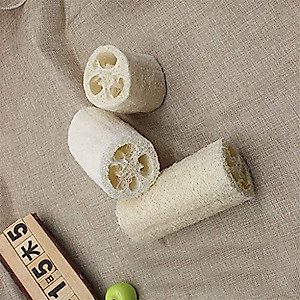 vmree Premium Natural Egyptian Shower Loofah Sponge, Large Exfoliating Shower Loofa Body Scrubbers Buff Away Dead Skin, Natural Bath and Body Sponge, Loofah Back Scrubber (5PCS, White)