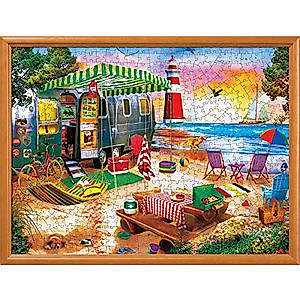 Masterpieces 550 Piece Jigsaw Puzzle For Adults and Family - Oceanside Camping - 18"x24"