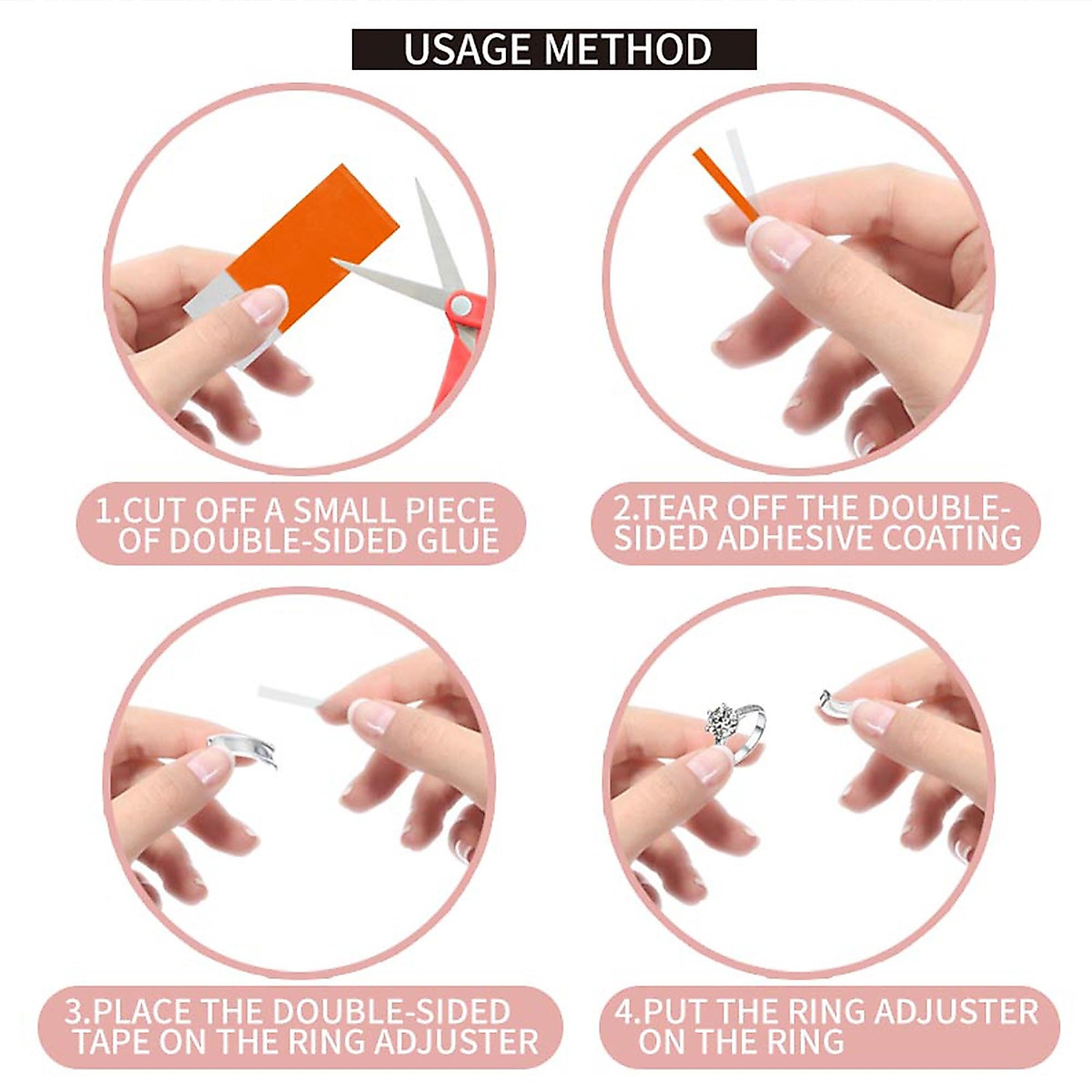 Ring Size Adjuster Invisible Ring Size Adjuster for Loose Rings Ring Adjuster Size Fit Any Rings Ring Guard Reducer, 8 Sizes (16 Pieces)