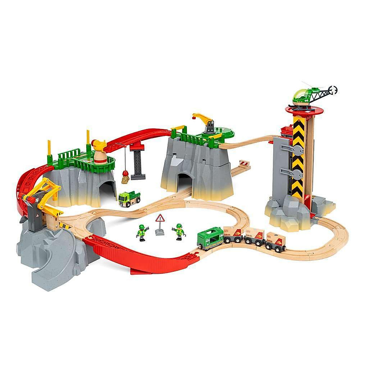 BRIO World 36010 Cargo Mountain Set | 49 Piece Wooden Train Set Toy for Kids Age 3 & Up | Dynamic Play Experience | FSC-Certified Materials | Great Addition to Existing Train Sets