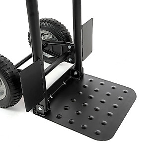 Hand Truck Heavy Duty, Folding Dolly 440lbs Capacity, Dolly Cart with Pneumatic Tire for Moving Home, Workshop, Office, Groceries, Furniture (440lb)
