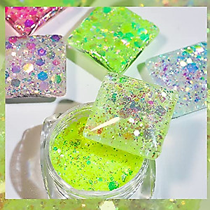 6 Box Nail Sequins Fine Glitter,Sugar Glitter for Nails Cosmetic Holographic Nail Glitters for Acrylic Nails Nail Glitter Flakes for Resin Chunky Nail Glitter Acrylic(Pattern 4)