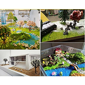 NWFashion 6 X 125ml 5MM Static Grass Dressing Tree Flower Scatter Flock Scenery Materials