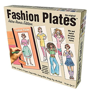 Fashion Plates — Retro Remix Edition — Mix-and-Match Drawing Set — Make 100s of Fabulous Fashion Designs — Ages 6+