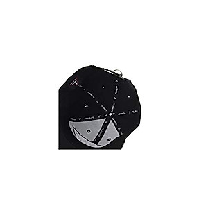 WITHMOONS Snapback Hat Diamond Faux Leather Manhattan Patch Flat Brim Cotton Baseball Cap TR2934 (Black)