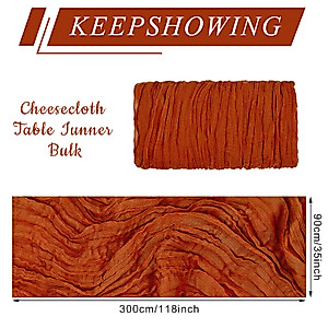 12 Pack Cheesecloth Table Runner, Runner Gauze Boho Wedding Decor Romantic Table Runner for Wedding Birthday Party(35" x 118") (Terracotta)