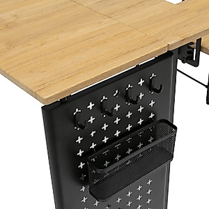 Pivot Sewing Table with Swingout Storage Panel
