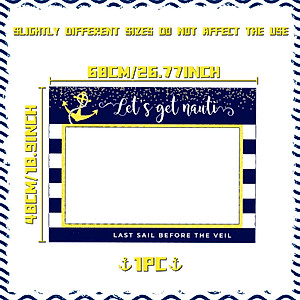 LaVenty Nautical Bachelorette Party Decorations Boat Last Sail Before The Veil Party Supplies Nautical Bridal Shower Party Supplies Get Nauti Party Photo Booth Props Frame Bridal Shower Photo Frame