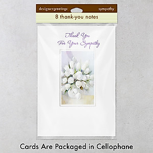 Designer Greetings Thank You for Your Sympathy Cards, Vase of Tulips (8 Sympathy Acknowledgement Thank-You Notes and Envelopes), 3.5" x 5.25", 000-07063-000
