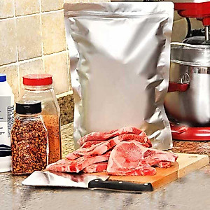 100 pcs Mylar Bags 1 Gallon Smell Proof 10 Mil Thick with Oxygen Absorbers 500CC, Resealable, Food Grade, Leak Proof, Air-Tight- USA Co.