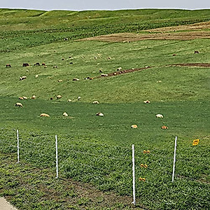 FENCE SHOCK 48Inch Step-in Fence Post-Electric Fence System Post for Garden and Farm（25 Pack）,White