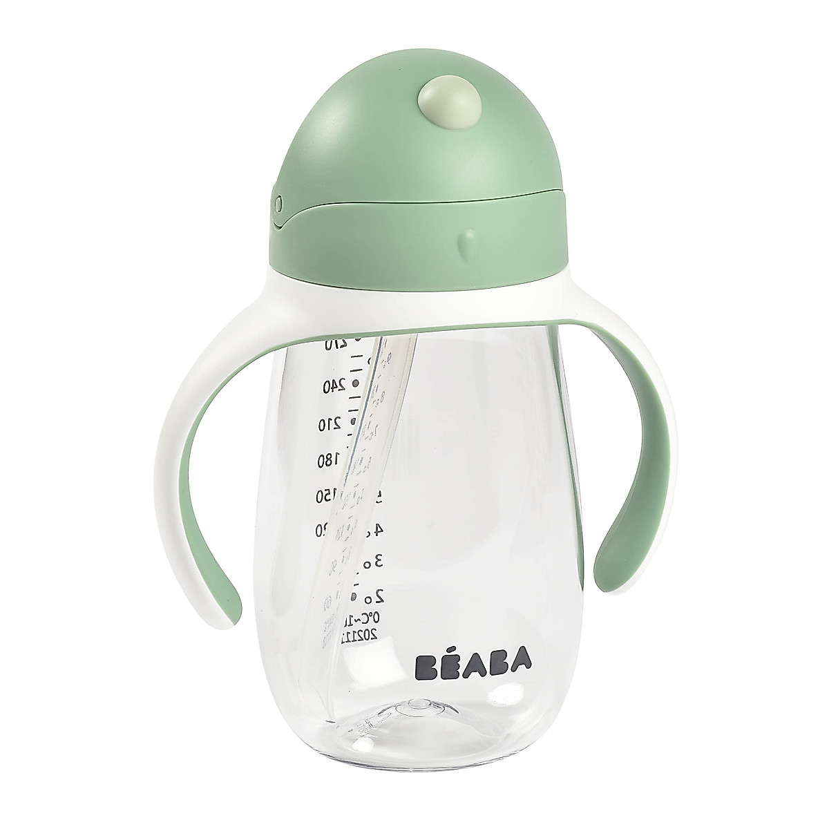 BEABA Straw Sippy Cup, Sippy Cup with Removable Handles, Sippy Cup with Straw, Baby Straw Cup, Toddler Cup, Toddler Straw Cups, 8+ Months, 10 oz, Sage