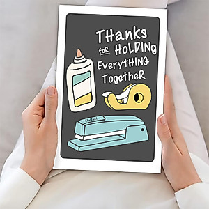 Missonemi Funny Appreciation Card for Him Her, Sweet Thank You Card for Women Men, Holding Everything Together, Friendship, Co Worker, Teacher