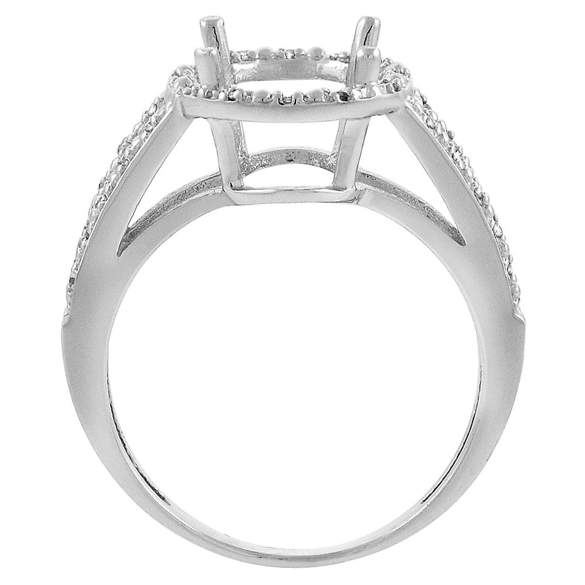 Sterling Silver Diamond Halo Sleeping Beauty Turquoise Ring Oval 11x9mm, 7/16 inch wide, size 8