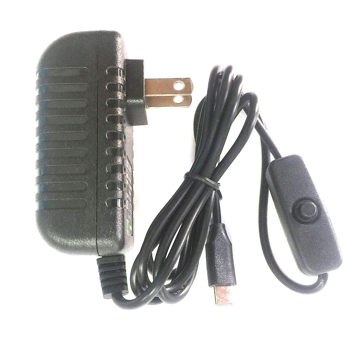 EZ-FIT Raspberry Pi 4/4B Power Supply Adapter ON/Off Switch USB-C Type C 5V 3A US Plug