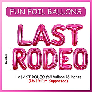 Western Theme Bachelorette Party Decorations Pink Cowgirl Last Rodeo Bachelorette Party Decorations Balloon Garland with Cowgirl Garland Foil Balloons for Final Rodeo Bridal Shower Party