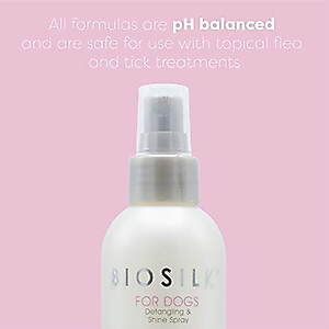 BioSilk for Dogs Silk Therapy Detangling Plus Shine Mist for Dogs | Best Detangling Spray for All Dogs & Puppies for Shiny Coats and Dematting | 8 Oz Bottle (Packaging May Vary),WHITE