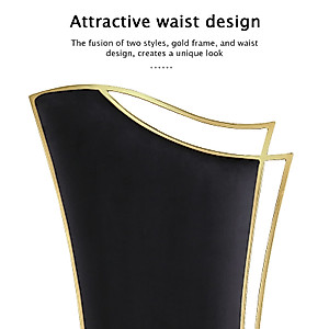 Asday Black and Gold Dining Chairs Set of 12, Streamlined High Back Kitchen and Dining Room Chairs for Large Dining Table,Restaurant,Party