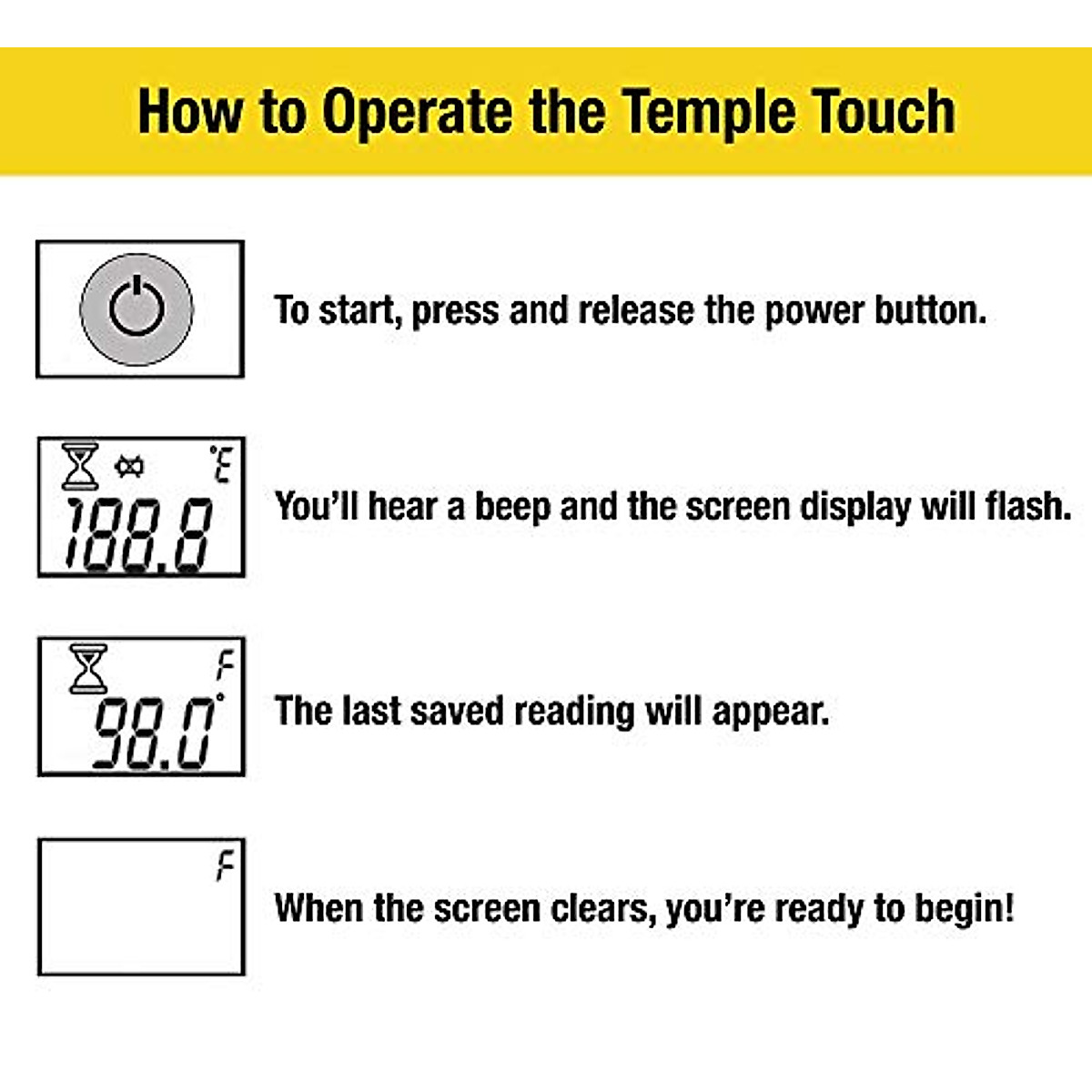 ADC Temple Touch Digital LCD Fever Thermometer, Non Invasive and Quick Read, Suitable for Babies, Newborns, Kids, and Adults, Adtemp 427, White