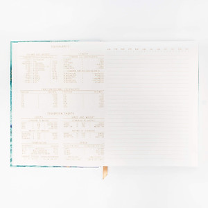 DesignWorks Ink Sueded Paper Journal Notebook with 160 Lined Pages, Ribbon Bookmark, and Storage Pocket for Work, Writing, Journaling, 5.75" x 8.125" -Teal Marbled