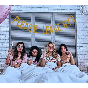 Ucity Please Leve by 9 Banner Gold Glitter Party Supplies for Bachelorette Party Bridal Shower Engagement Decorations