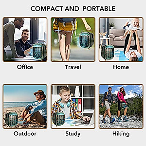 Little Big Chill Portable Personal Air Conditioner Fan,Rechargeable Cordless Mini Air Cooler/Humidifier Designed for Home,Office,Bedroom and Car.Ideal for Camping,Tailgating,The Beach,Green