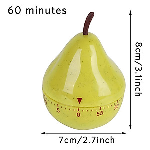 Agatige Kitchen Timer, 60 Minutes Mechanical Kitchen Timer Pear Shaped Manual Timers Countdown Timer Cooking Timer Loud Alarm Timer for Kitchen Cooking Baking Housework Labs Timing