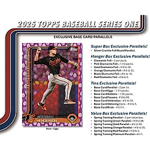 Topps 2025 Series 1 Baseball Trading Card Hanger Box (59 Cards)