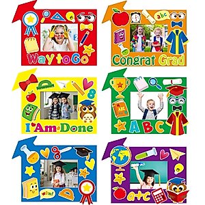 chiazllta 30 Packs Graduation Picture Frame Craft Kits for Kids Congrats Grad DIY Craft Art 2025 Graduation Party Decoration Favor Home Classroom Game Activities