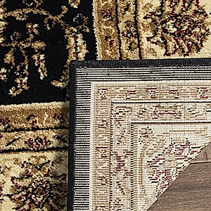 SAFAVIEH Lyndhurst Collection Runner Rug - 2'3" x 12', Black & Ivory, Traditional Oriental Design, Non-Shedding & Easy Care, Ideal for High Traffic Areas in Living Room, Bedroom (LNH219A)