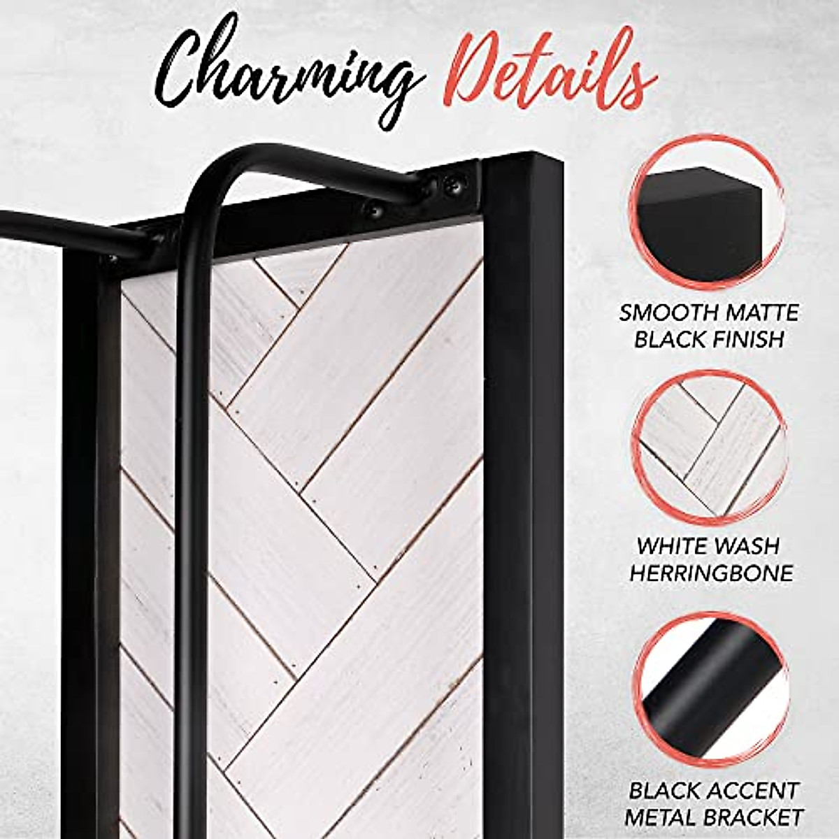 Autumn Alley Decorative Modern Farmhouse Bathroom Towel Rack Holder, Wall Mount – Rustic Bathroom Accessories – Black and White Farmhouse Bathroom Decor – Striking Shiplap Design