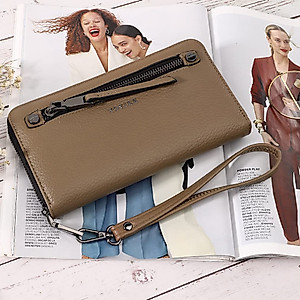 YOVIEE Wallets for Women RFID Blocking Large Capacity Genuine Leather Zip Womens Wallet Credit Card Holder Checkbook Organizer Phone Clutch Long Travel Coin Purse Wristlet