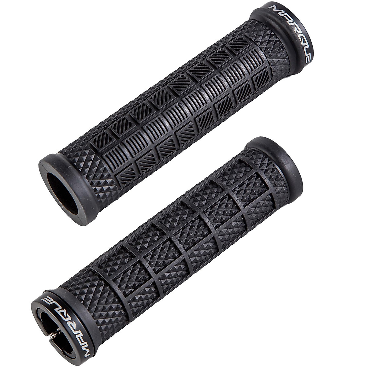 Marque Grapple Mountain Bike Handlebar Grips – Single Lock-On Ring MTB and BMX Bicycle Handle Bar with Non-Slip Grip (Phantom Black)