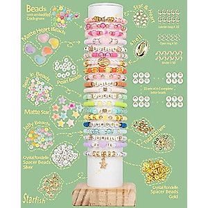 Deinduser Clay Beads 2 Boxes Bracelet Making Kit - 24 Colors Polymer Clay Beads for Bracelets Making - Jewelry Making kit with Gift Pack - Bracelet Making Kit for Girls - Heishi Disc Beads