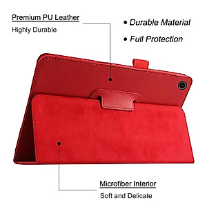 EKVINOR Case for Samsung Galaxy Tab A8 10.5 Inch 2022 Release (Model SM-X200/X205/X207), Folio Stand Cover Protective Case for Galaxy Tab A8 10.5” Tablet 2022 Model - Red