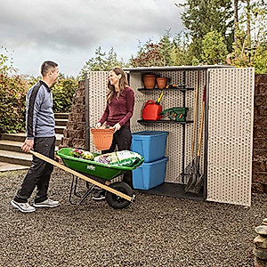 Lifetime 60326 Vertical Storage Shed, Pack of 1, Desert Sand