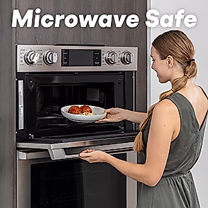 FAMHH 42 Oz Porcelain Large Pasta Bowl Set – Wide & Shallow for Salad Bowls, Soup Bowls, Pasta Bowls – 9.5x1.75 In. Ceramic Bowls Dish Set of 6 – Dishwasher & Microwave Safe Dinnerware Sets