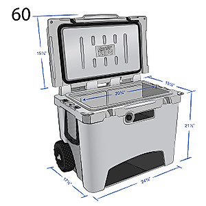 Frosted Frog 60 Quart Ice Chest Heavy Duty High Performance Roto-Molded Commercial Grade Insulated Cooler with Telescoping Handle and Wheels (Red Camo)