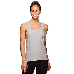 Reebok Womens Marled Jersey Racerback Tank Top, Grey, X-Large