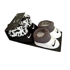 Nike Baby 2-Pack Bootie Socks (Black/White/Gray)