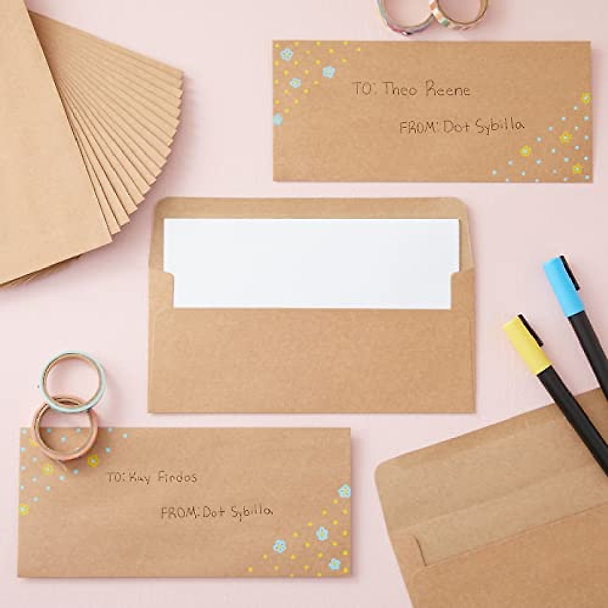 100-Pack #10 Brown Kraft Paper Business Envelopes Bulk for Checks, Invoices, Gift Certificates, Mailing Letters, Invitations, Documents, Forms, and Statements (4-1/8X9-1/2 in)