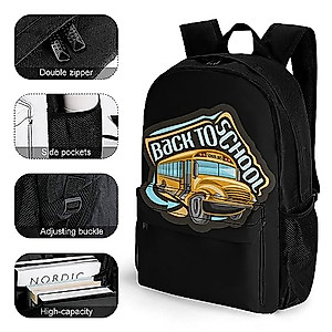 School Bus Back to School Laptop Backpack for Men Women Shoulder Bag Business Work Bag Travel Casual Daypacks