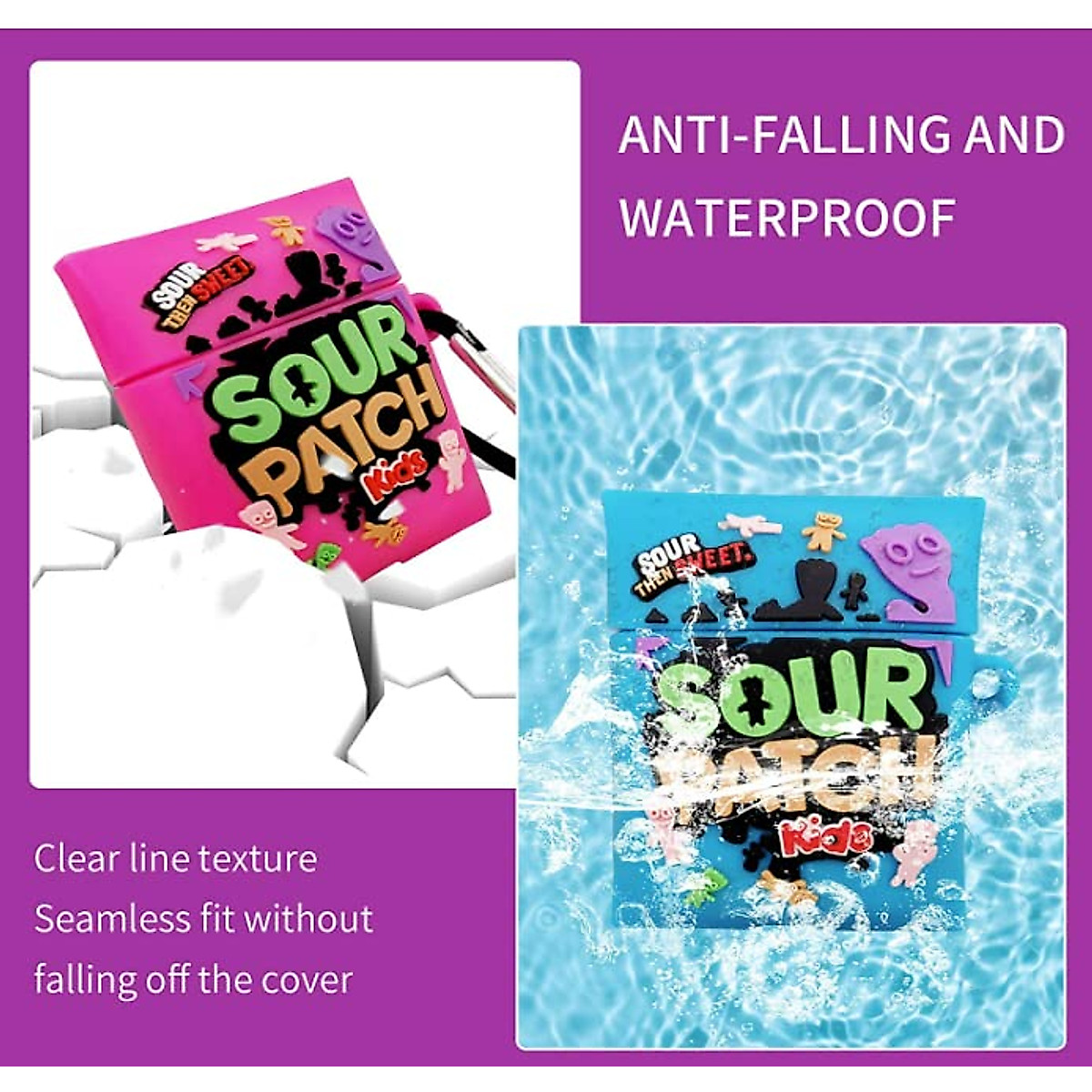 Sweet Body Pink Candy AirPod Case 3D Cartoon Funny Kawaii, Shockproof Protective Soft Silicone Case Skin Designed with Trendy Candy Keychain for AirPods 1&2, AirPods 3, and AirPods Pro (Airpods 3)