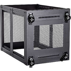 Kenuco 25U Standing Open Frame Rack with 4 Wheels and 4 Legs - Steel Network Equipment Rack 17.75 Inch Deep