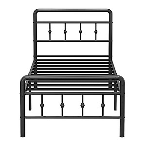 EMODA 16 Inch Twin XL Bed Frames with Headboard and Footboard, Heavy Duty XL Twin Metal Slats Support Mattress Foundation, No Box Spring Needed, Easy Assembly