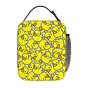 qaxcdmky Little Yellow Duck Insulated Lunch Bag, Oxford Cloth, Keeps Food Hot/Cold