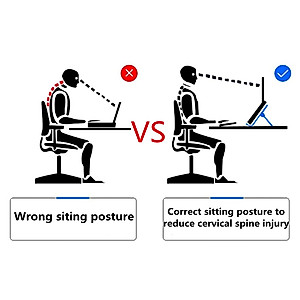 kindream Laptop Stand: 10-18" laptops Such as MacBook Air, Pro, HP, DELL, etc., 360°Rotation Adjustable, Hollow Out for Cooling, Foldable and Portable, with Mobile Phone Stand, Office, Black