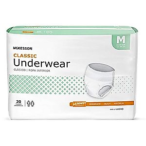 McKesson Classic Underwear, Incontinence, Light Absorbency, Medium, 80 Count