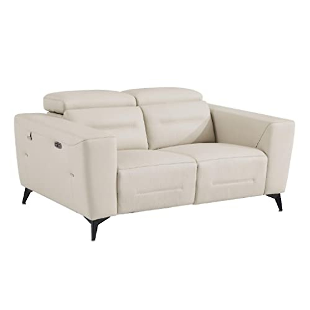 Blackjack Furniture Ferrara Power Reclining Sofa Loveseat with USB Ports to Charge Devices, Adjustable Multi-Position Headrests, Wall Hugger Design, 64.3" W, Beige